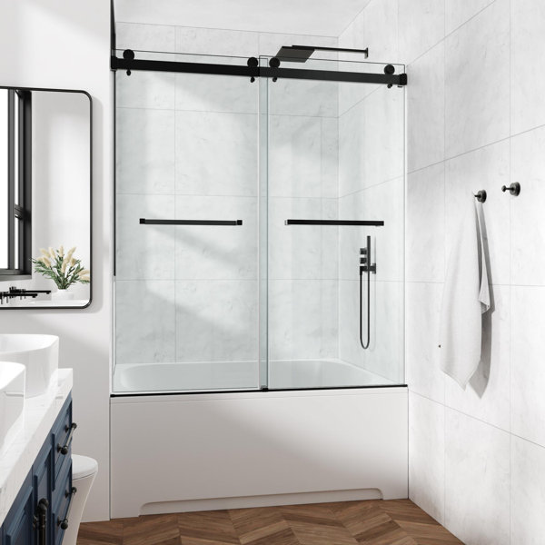 WALSH CUSTOM DESIGN FURNITURE, LLC 60*76" Frameless Double Sliding Shower Door, Double Shower ...